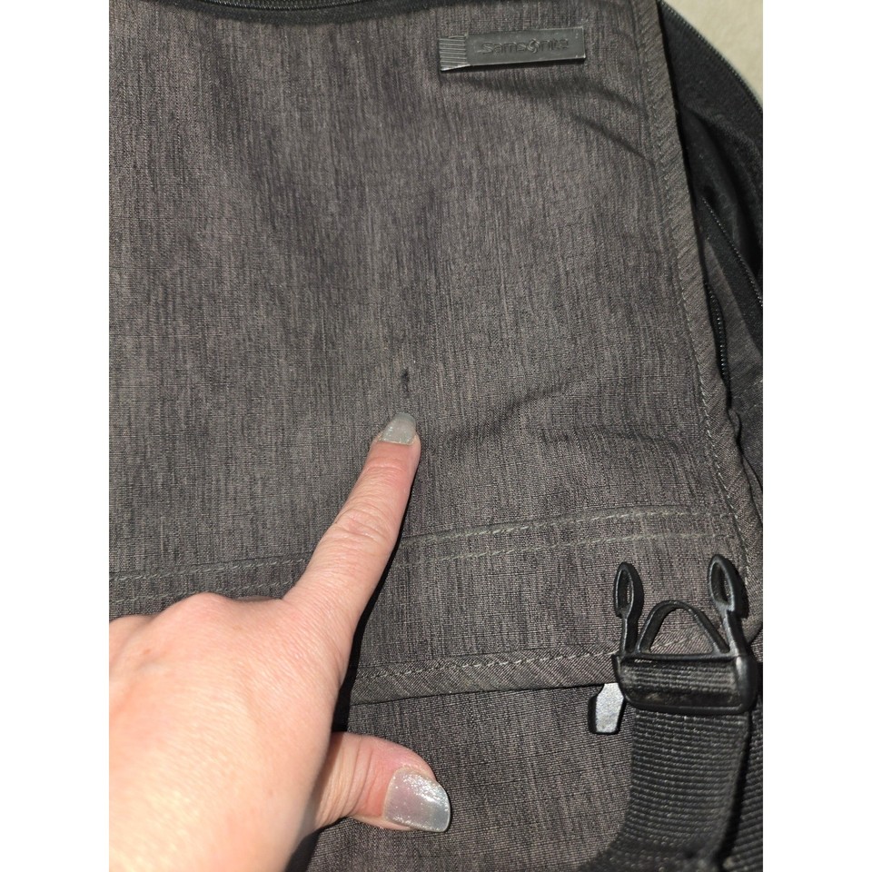 Samsonite Charcoal Gray Heathered Fabric Backpack Laptop Bag Travel ...