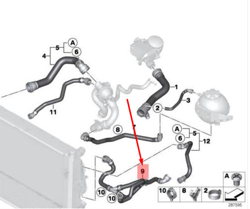 NEW BMW 1 F20 RADIATOR COOLANT HOSE 17127596839 7596839 OEM | eBay