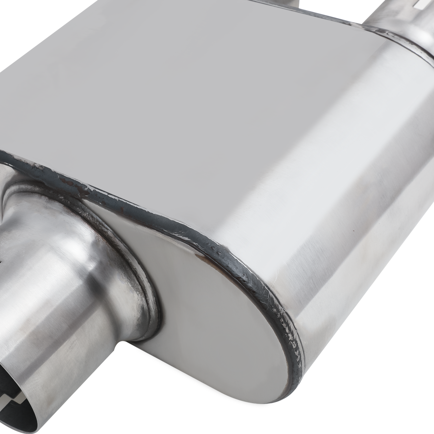 Chrome 2.5" Center Inlet/Dual Outlet Race Performance Chambered Exhaust ...