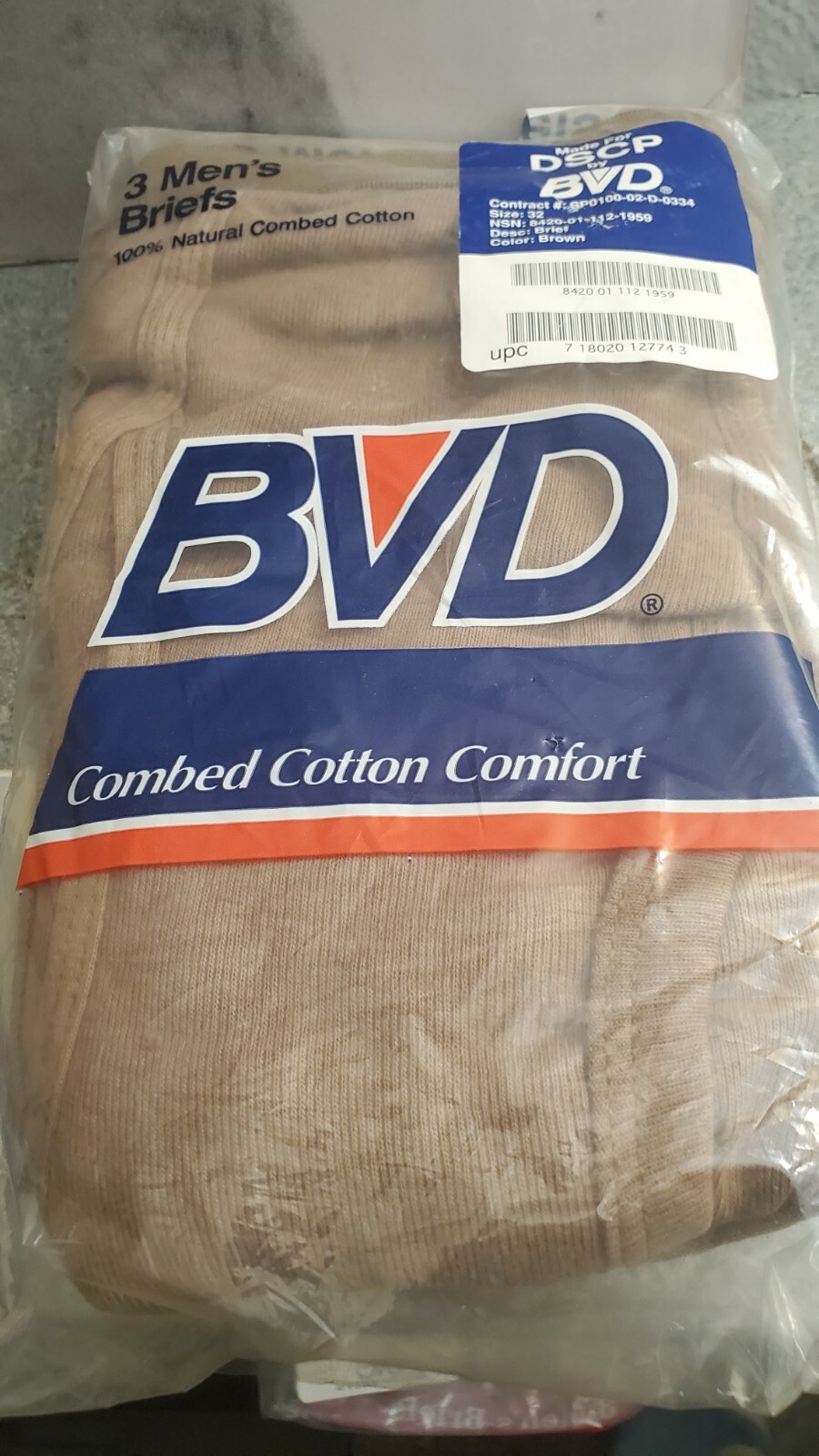 Vintage BVD Briefs Mens 32 Brown 3 Pack Military Army Underwear 100% ...