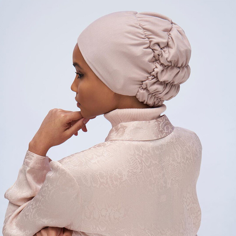 Women Beads Elastic Turban Hat Muslim Chemo Cap Hijab Head Scarf Wrap ...