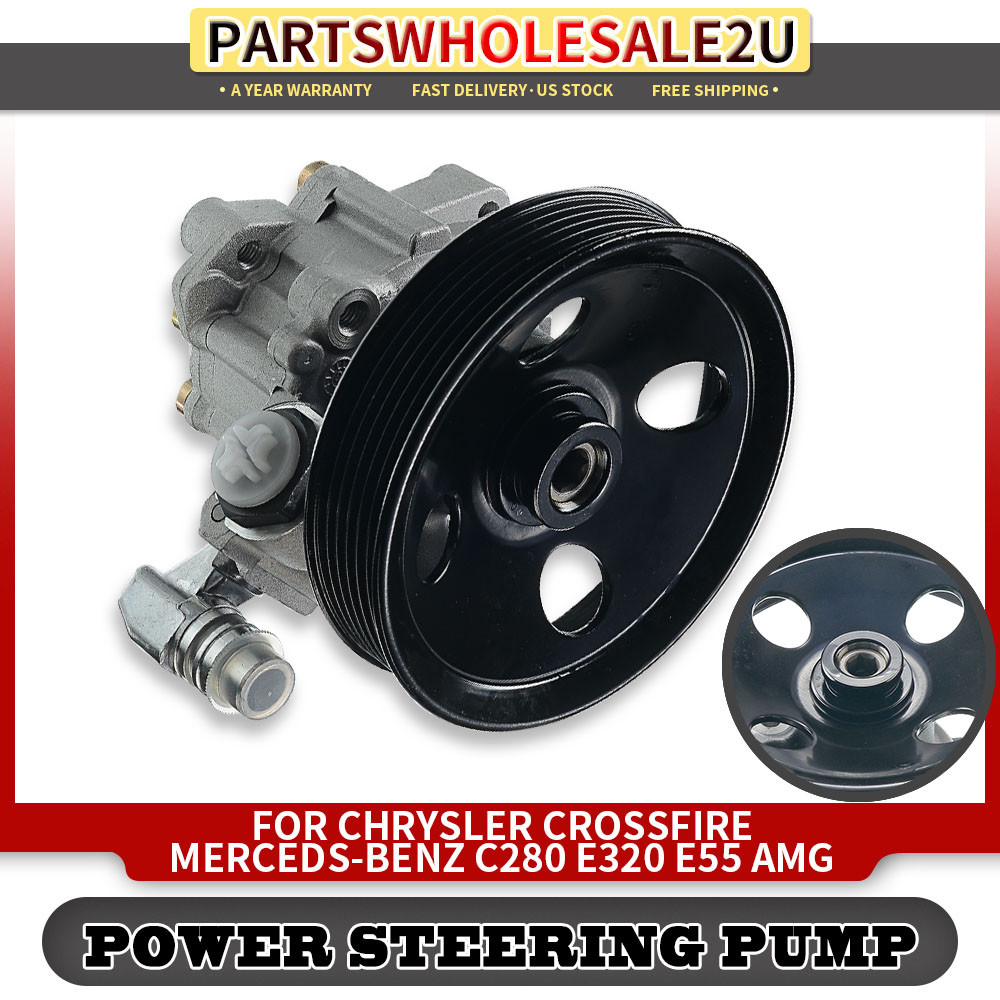 Power Steering Pump w/ Pulley for Mercedes-Benz C280 CLK320 E320 E430 ...