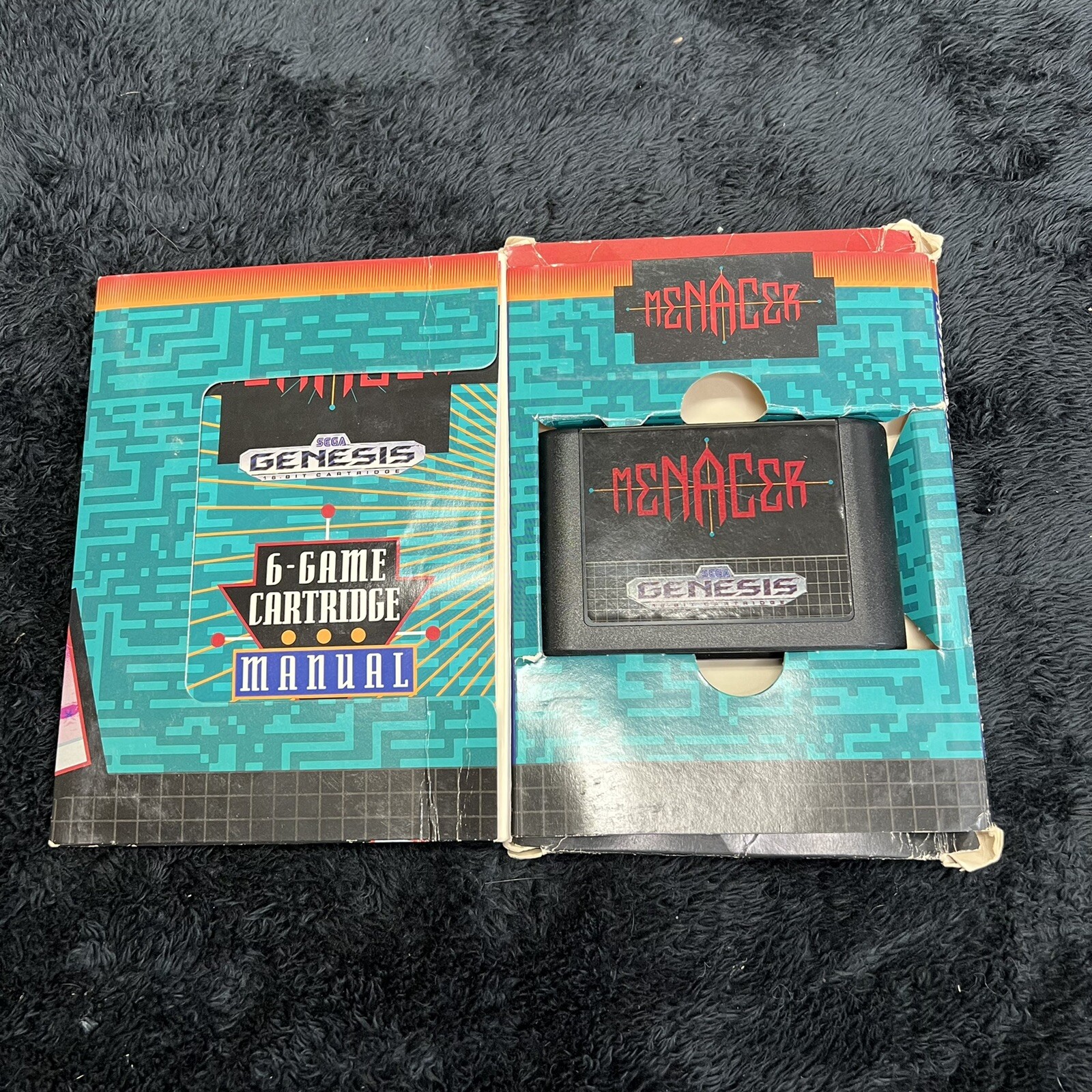 MENACER 6-Game Cartridge for Sega Genesis (1992) COMPLETE IN BOX CIB ...