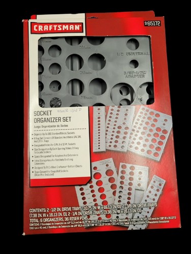 Craftsman Socket Organizer Set 6 Plastic Trays Holds 195 Sockets ...