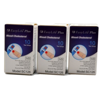 30 EASY LIFE PLUS BLOOD CHOLESTEROL METER/MONITOR TESTING STRIPS UK ...