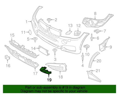 NEW GENUINE BMW X6 F16 FRONT M SPORT BUMPER RIGHT O/S LOWER AIR CHANNEL ...