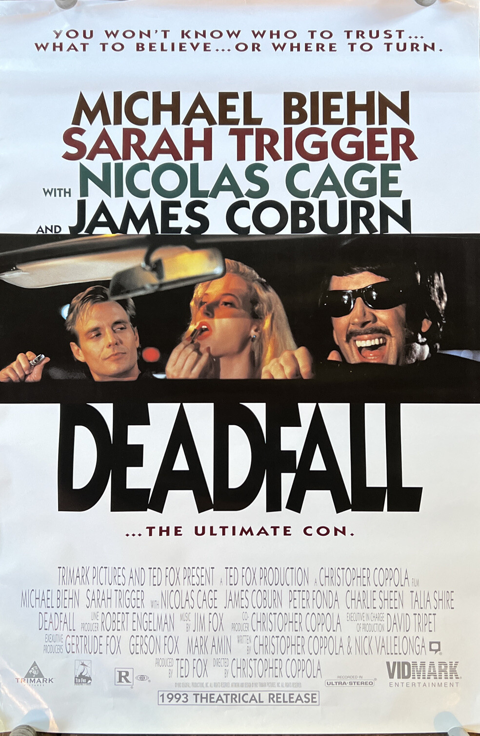 Original 40x27 Movie Poster 1993 DEADFALL Staring NICOLAS CAGE & JAMES ...