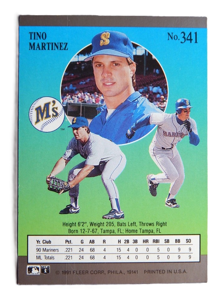 Tino Martinez #341 Fleer Ultra 1991 Baseball Card (Seattle Mariners) | eBay