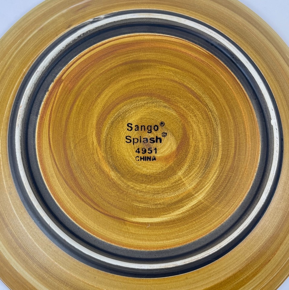 1 Sango Splash Stoneware 11" Dinner Plate ~ Brown Drip Glaze ~ #4951 | eBay