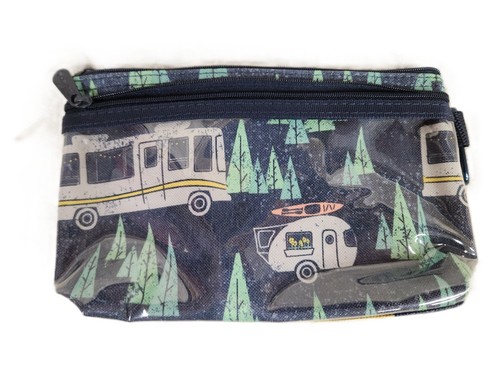 Thirty-One 31 CLEAR CLIP POUCH RV There Yet HAPPY CAMPER NIP | eBay