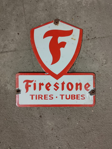 PORCELAIN FIRESTONE ENAMEL SIGN 8X7 INCHES | eBay