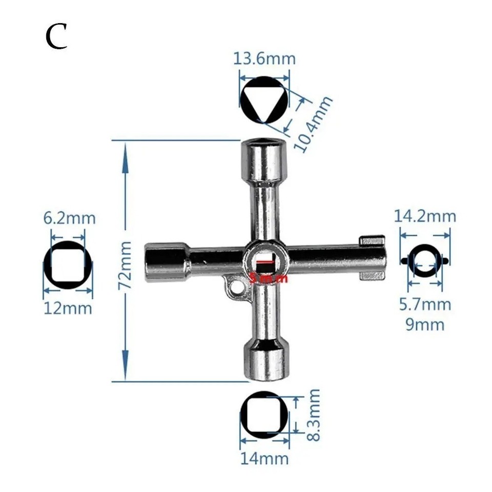 4 in 1 Meter Box Key Gas Key Utility Key for Electric Cabinet Opening ...