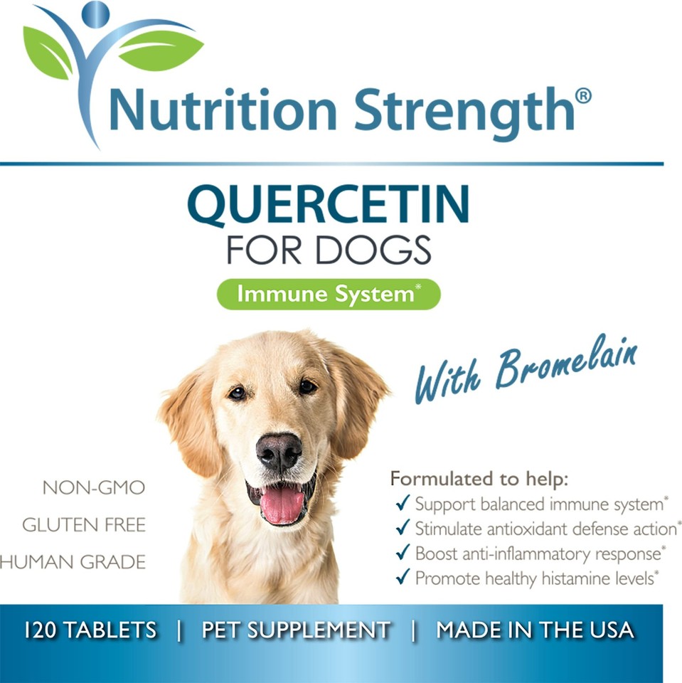 Quercetin for Dogs with Bromelain | Allergy Relief & Immune Support 120 ...