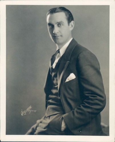 1929 Photo Pat Barnes Director Announcer Chicago IL Ritratto COMPLETO ...