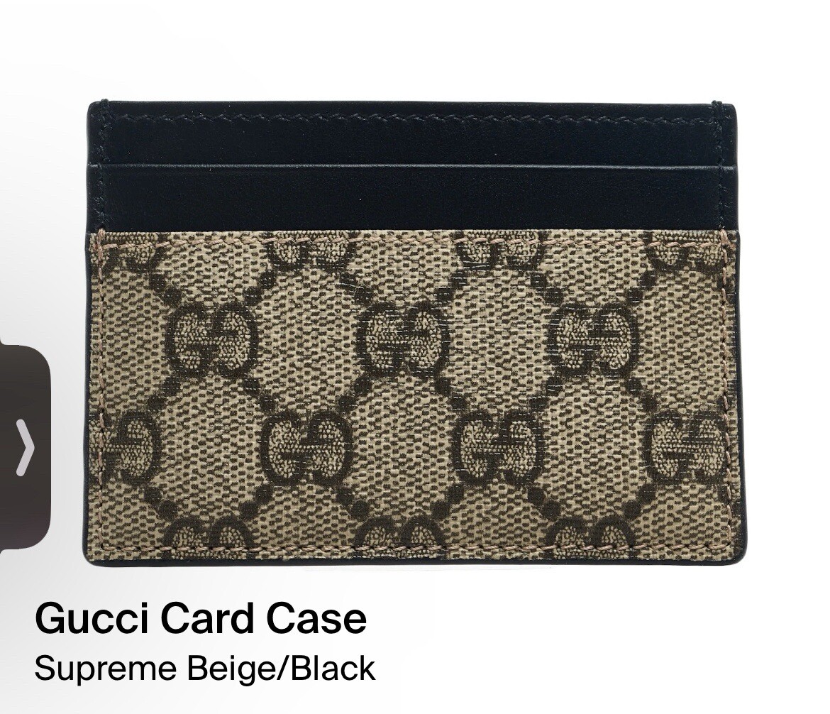 Gucci Supreme Monogram Card holder Beige Black (Certificate Of ...