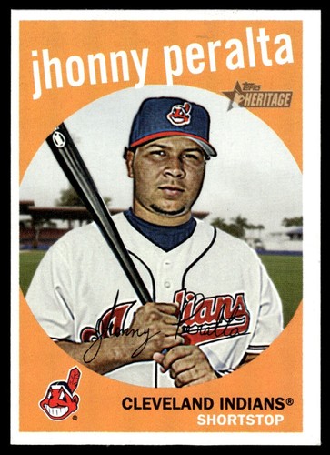 2008 Topps Heritage Baseball Jhonny Peralta Cleveland Indians #437 SP ...