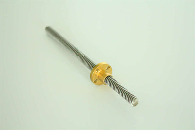 10mm T10x4 Lead Screw Trapezoidal ACME Threaded Rod w Brass Nut L100 ...