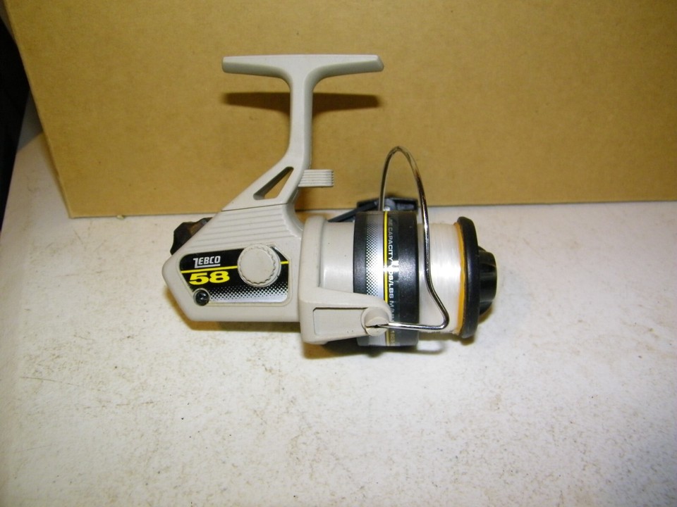 ZEBCO 58 Lightweight Spinning Fishing Reel Left Hand Retrieve Rare Reel ...