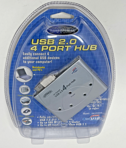 Dynex 4 Port USB 2.0 Hub DX-UH224 Vintage Computing 98/2000/XP/ME ...