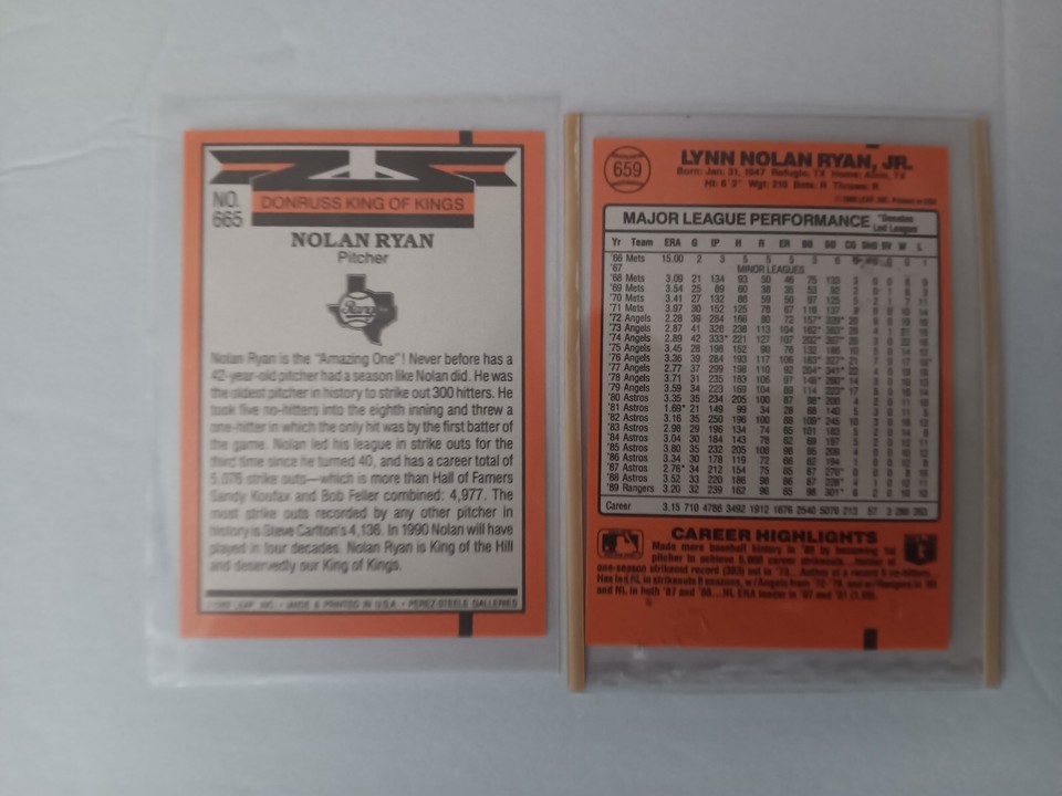 Nolan Ryan 1990 Donruss error cards | eBay