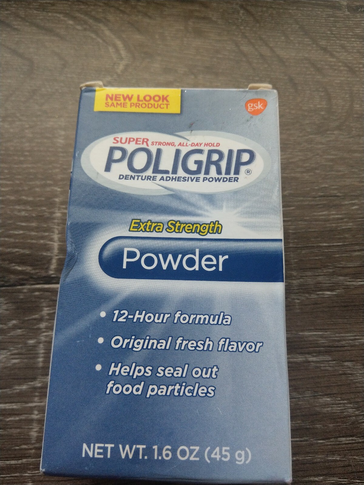 New Super Poligrip Denture Adhesive Powder Extra Strength 1.6oz. 12 ...