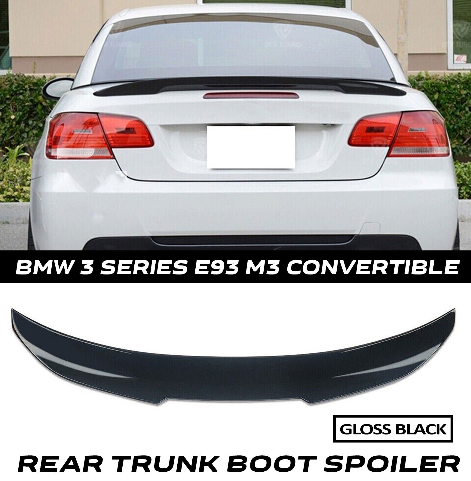 FOR BMW 3 SERIES E93 M3 CONVERTIBLE PSM STYLE GLOSS BLACK TRUNK BOOT ...