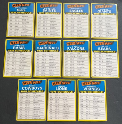 1975 Topps Football Team Checklist - HAND CUT - MISSING REDSKINS ...