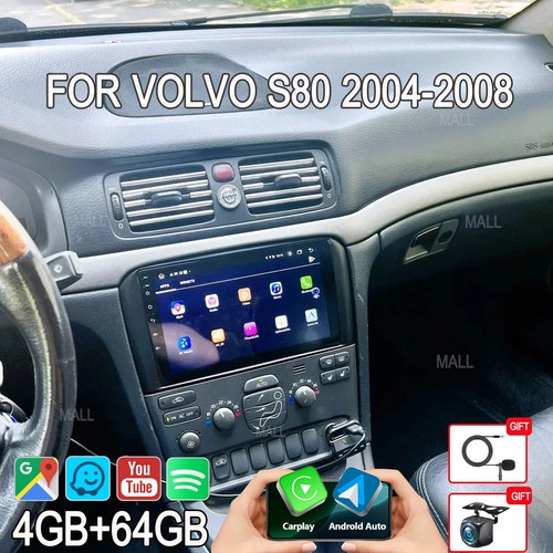 4+64G CAR STEREO RADIO FOR VOLVO S80 2004-2008 CARPLAY ANDROID15 GPS ...