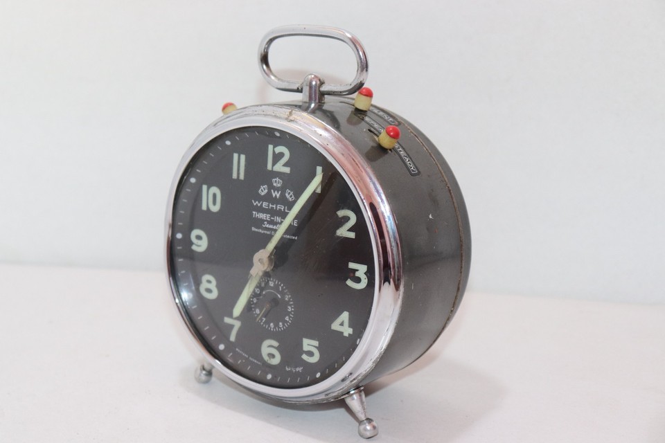 Vintage WeHRLE Three In One Mechanical Alarm Clock Made In Western ...