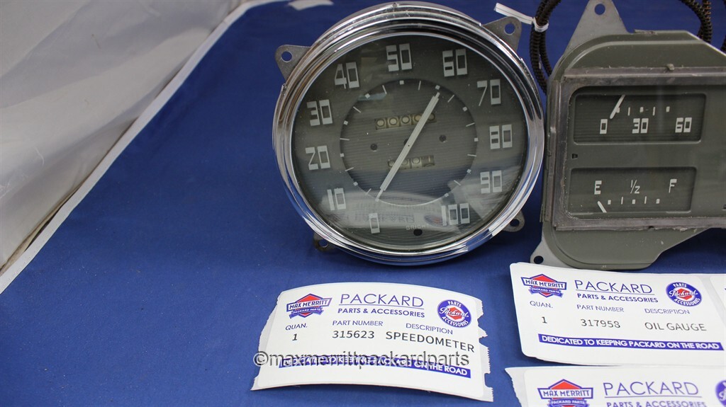 1937 Packard Junior Instrument Cluster Analog Speedometer Clock Fuel ...