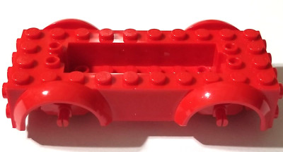 LEGO Vehicle Base with Same Red Color Wheel Holders Part 11650 / 12622 ...