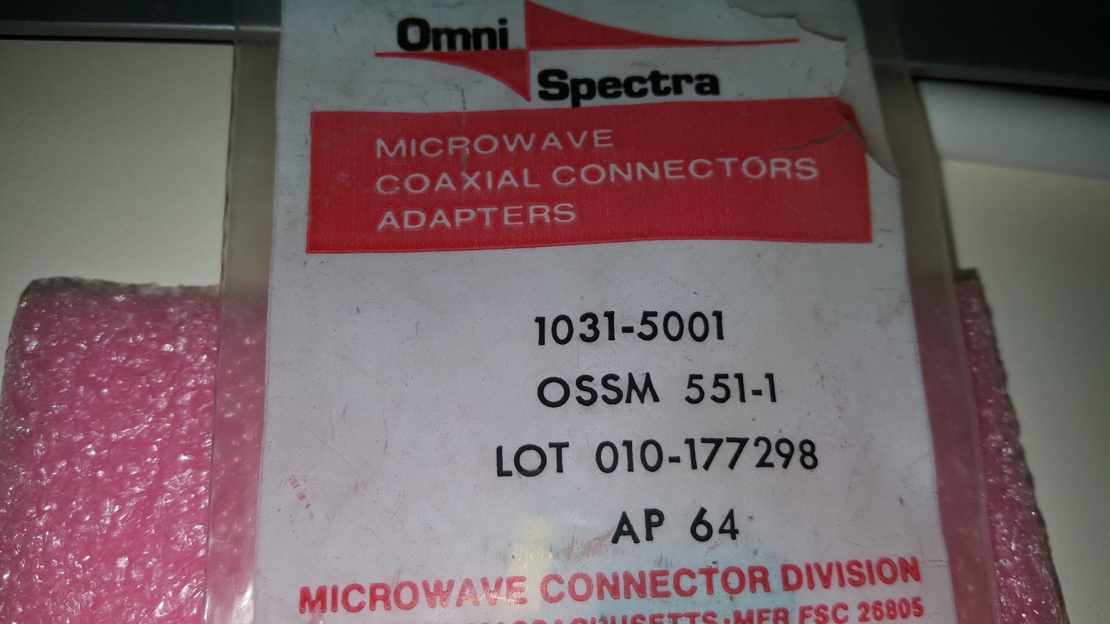 1x Omni Spectra OSSM 551-1 , Connector SMA Female Flexible Cable ...