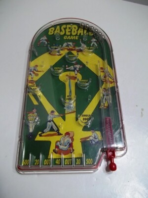 Schylling Home Run PINBALL Baseball Game Classic Handheld Tin Pinball ...