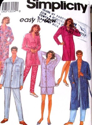 Simplicity Womens Misses Sewing Pattern Pajama Robe size L XL unisex | eBay