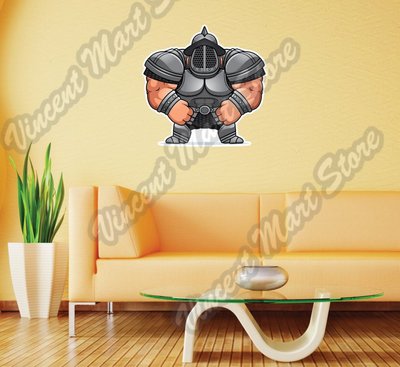 Armed Roman Fat Gladiator Warrior Funny Wall Sticker Room Interior ...