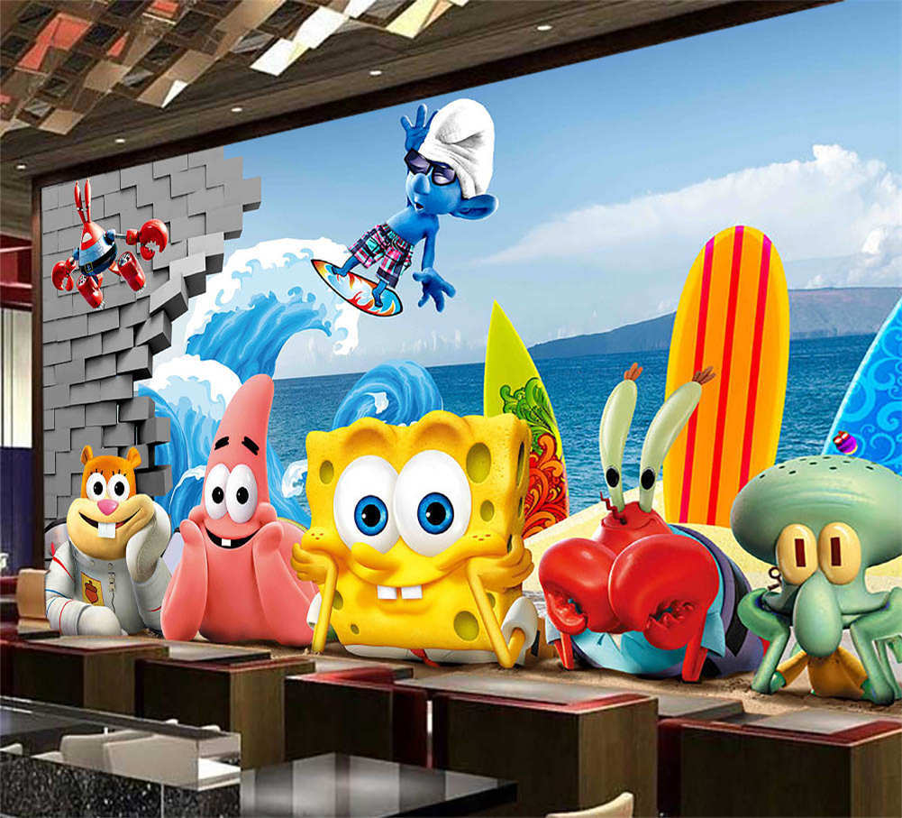 Spongebob Squarepant 3D Full Wall Mural Photo Wallpaper Printing Home ...