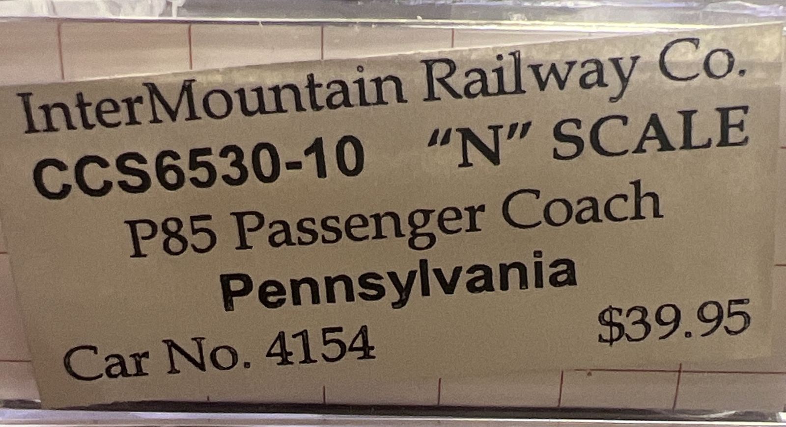 Intermountain Centralia Pennsylvania Railroad P85 Passenger Coach 1:160 ...