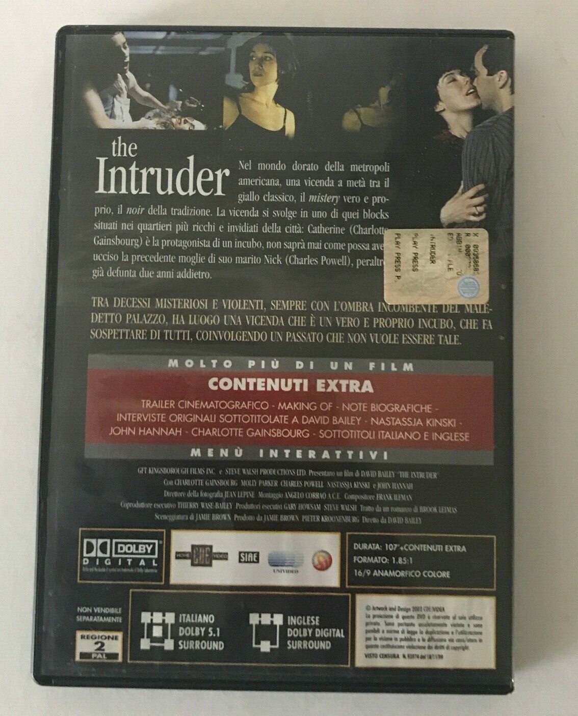 The Intruder DVD Charlotte Gainsbourg Nastassja Kinski Italian Version ...