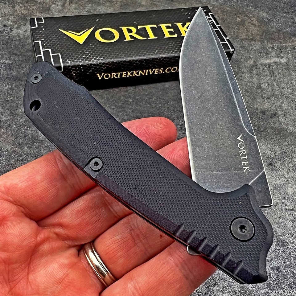VORTEK ROVER D2 Drop Point Blade Ball Bearing Flipper Folding Pocket ...