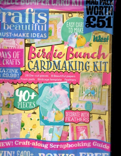 CRAFTS BEAUTIFUL MAGAZINE #367 JAN 2022, W/ Birdie Bunch Cardmaking Kit ...