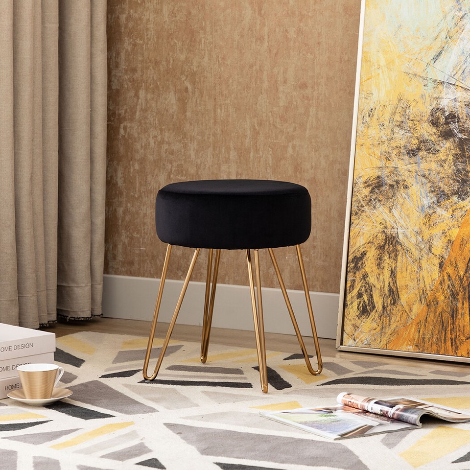 Duhome Modern Makeup Vanity Stool, Small Vanity Chair Velvet Ottoman ...