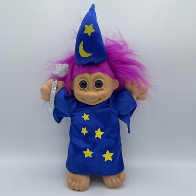 VINTAGE RUSS WEE TROLL KIDZ WIZARD DOLL SOFT BODY PLUSH HARD FACE HAT ...