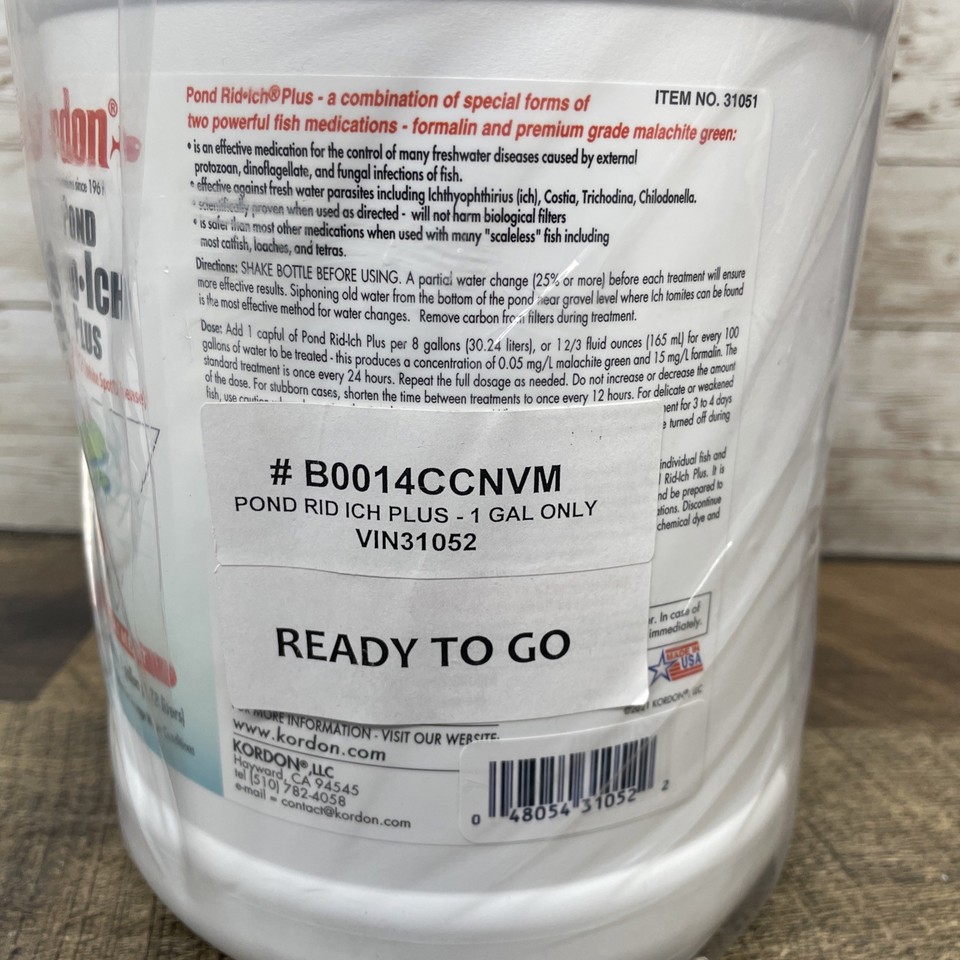 1 Gallon Kordon Pond RID-ICH Plus Treats Fish Diseases Ich Parasites ...