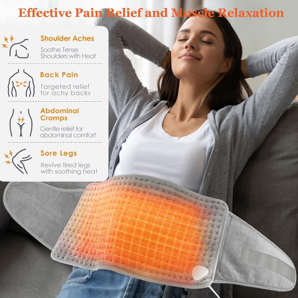 Heating Pad for Back Pain Relief Period Cramps, Electric Wearable ...