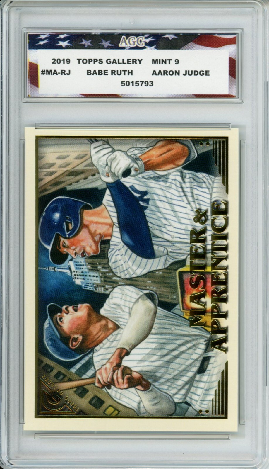 2019 Topps Gallery Bath Ruth Aaron Judge AGC 9 Mint Master Apprentice ...