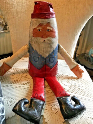 VTG Silvestri Santa Claus Cloth Mache table/ Shelf Sitter 21" Tall | eBay