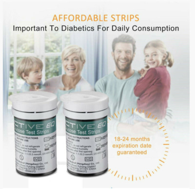 50x Exactive EQ Blood Glucose Test Strips Codefree and Lancets Daily ...