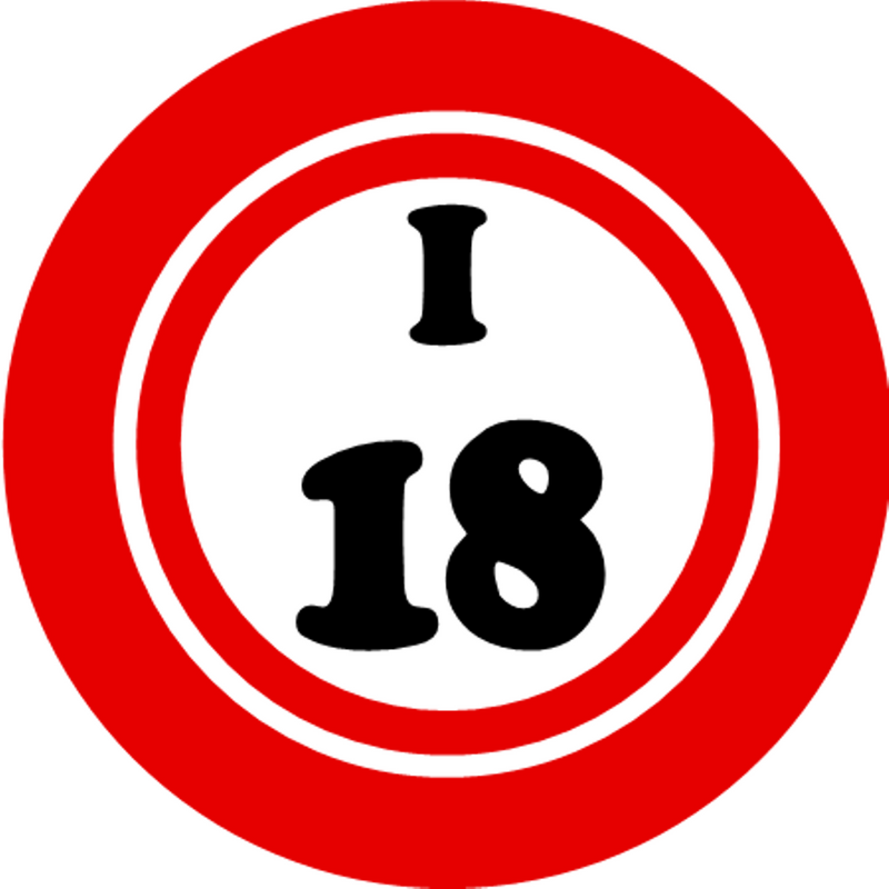 I 18 I18 Bingo Ball - 3 Pack Circle Stickers 3" x 3" - Hobby Number ...