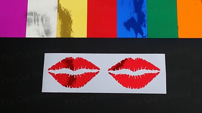 Lips Lipstick Kiss Chrome Vinyl Die Cut Car Window Bumper Funny ...