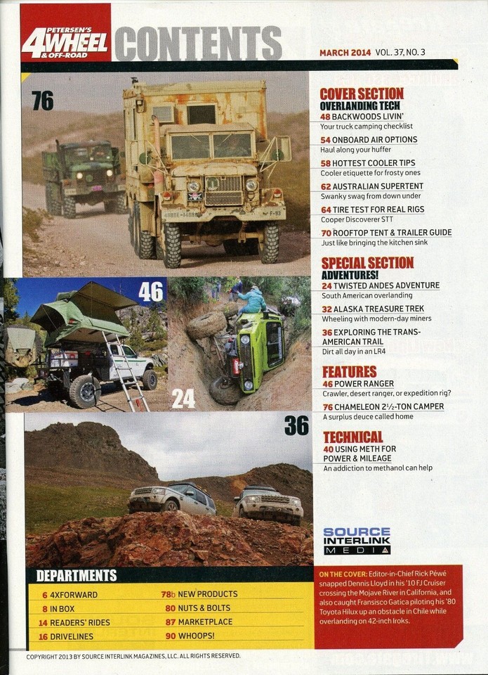 Petersen's 4 Wheel & Off-Road Magazine March 2014 Go Overland! | eBay